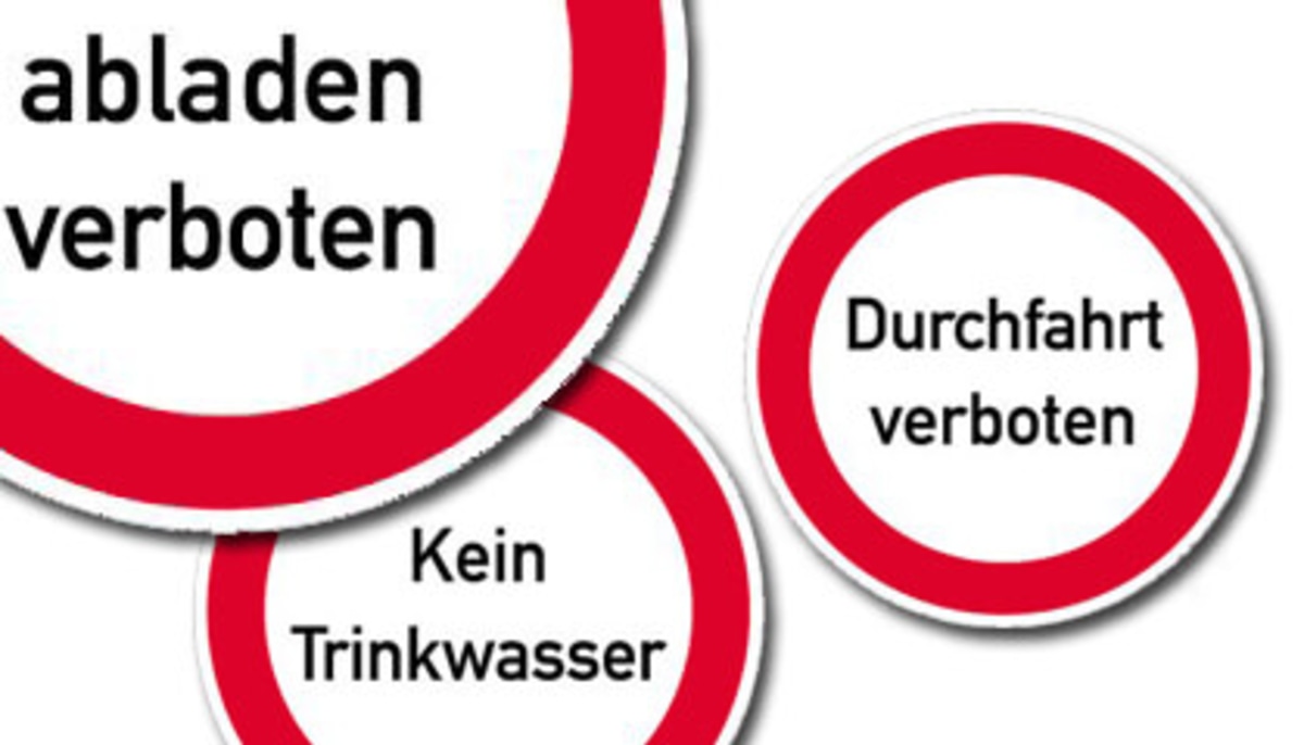 Verbotszeichen mit Text günstig kaufen