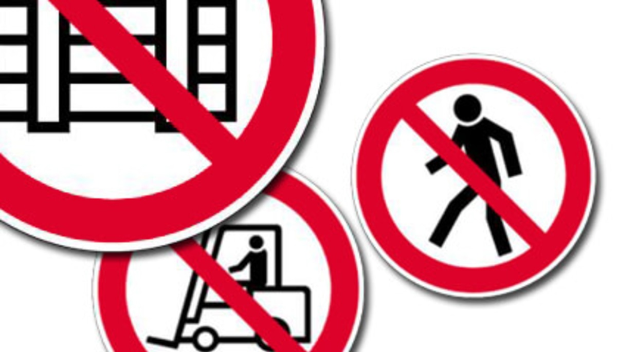Verbotsschilder nach BGV A8 - Verbotzeichen im Online-Shop