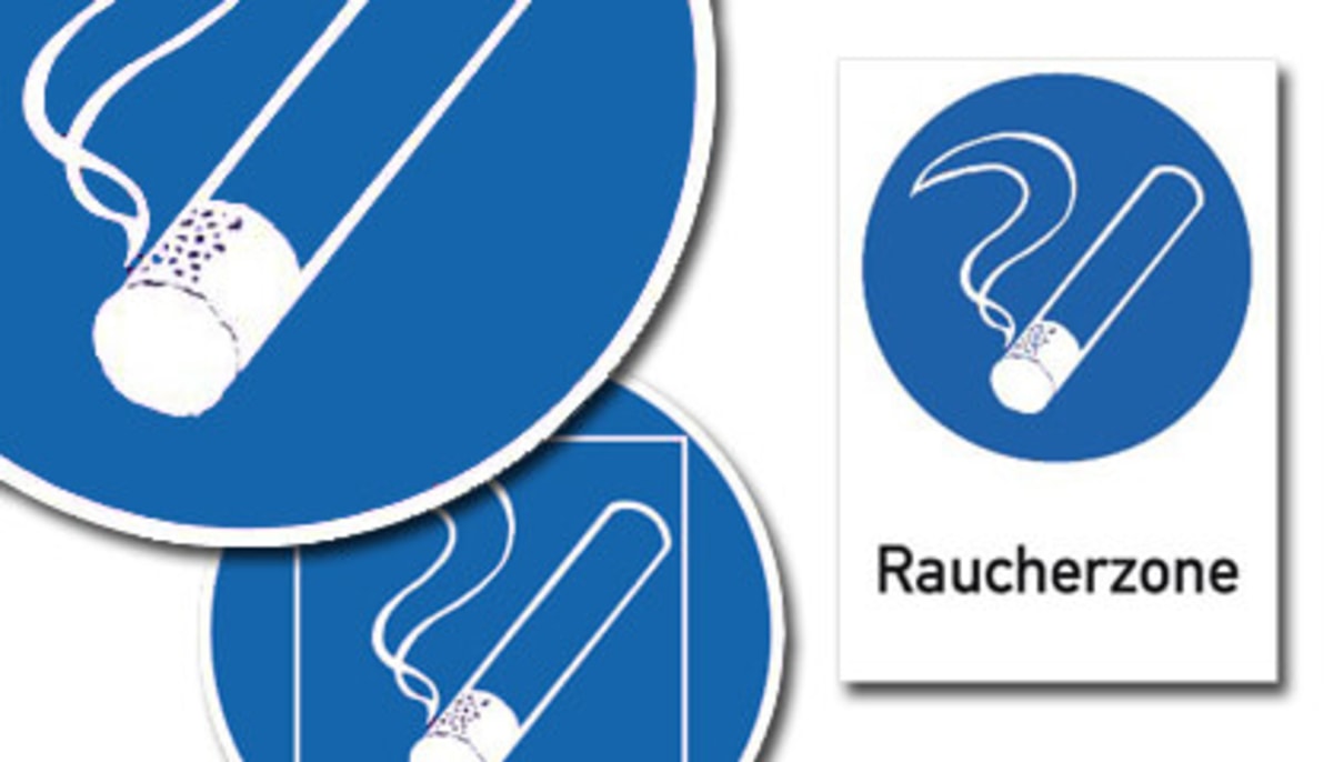 Schilder Rauchen gestattet für Raucherzonen