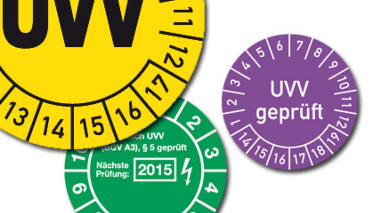 UVV-Plaketten zur Kennzeichnung der UVV-Prüfung kaufen