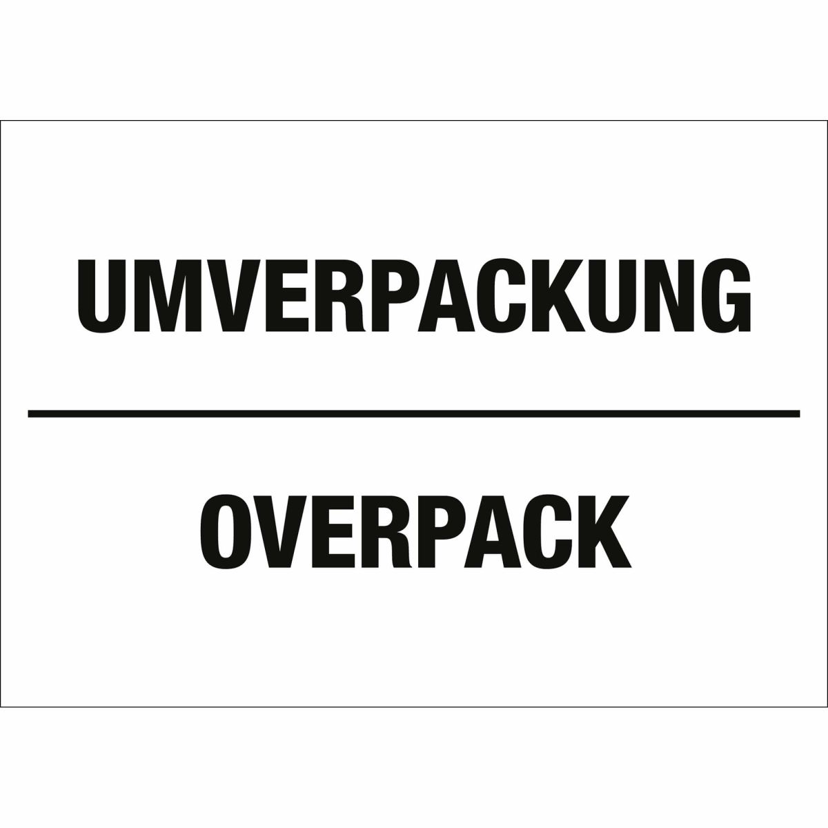 Transportkennzeichen Umverpackung / Overpack - Transportetiketten ...