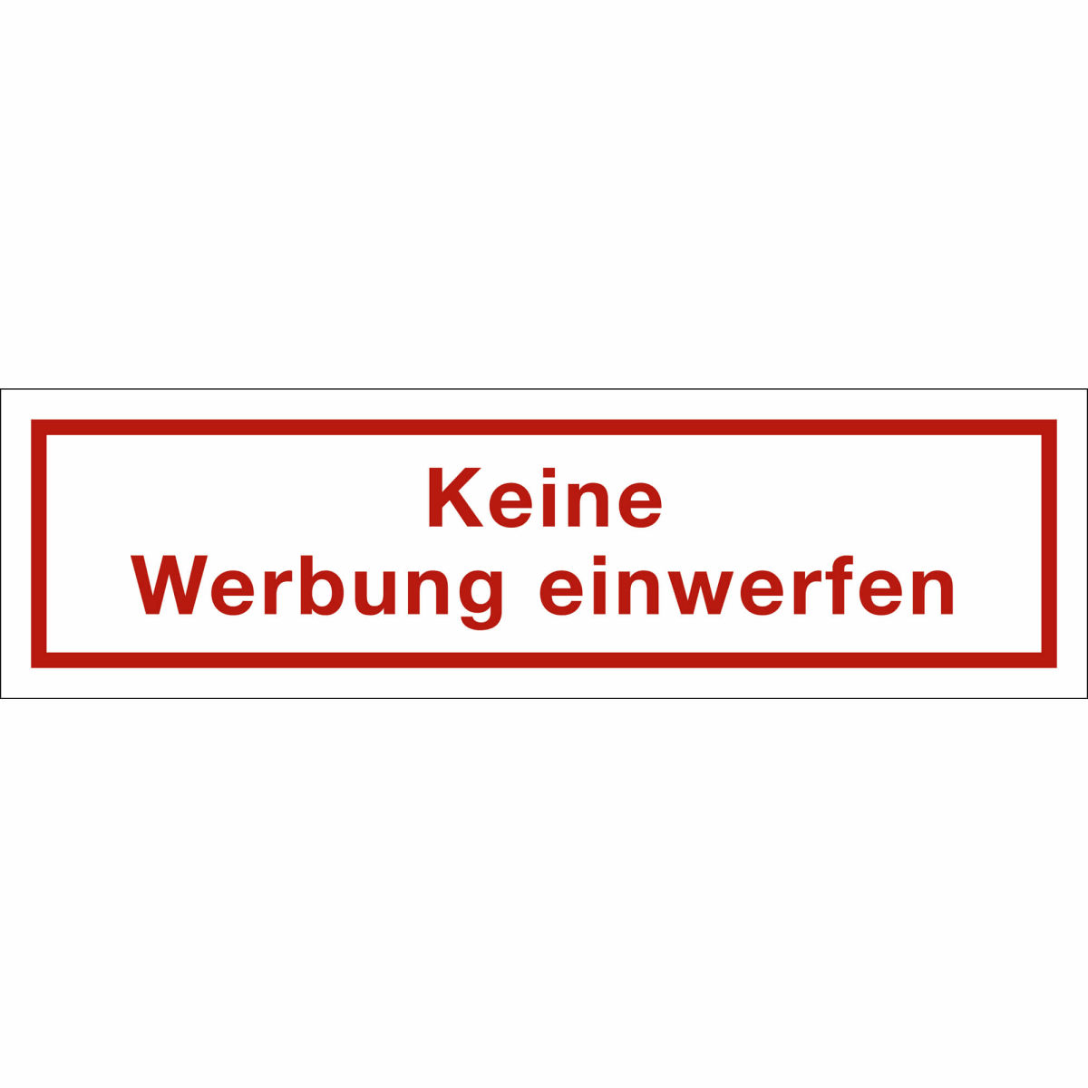 Aufkleber Keine Werbung einwerfen