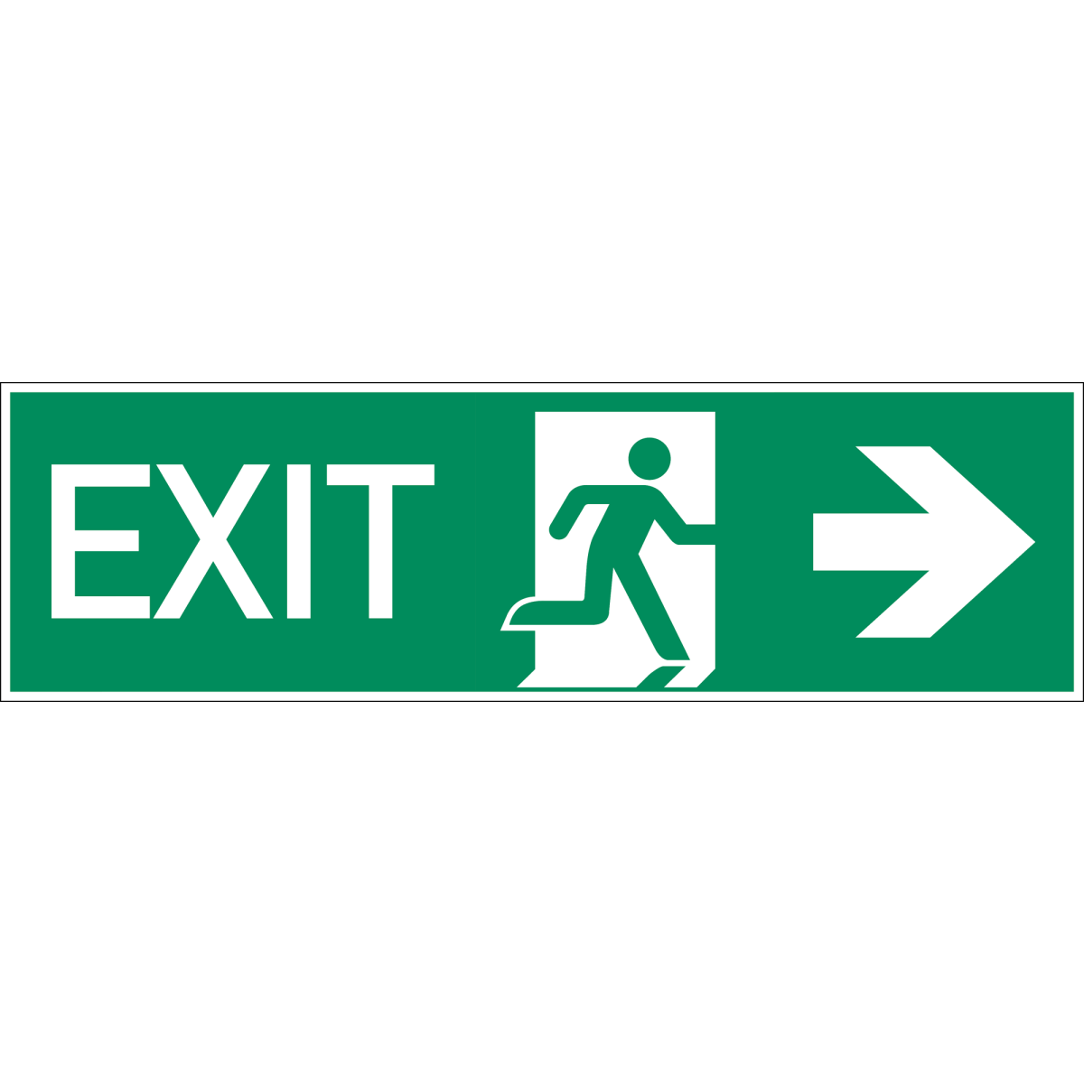 EXIT rechts nach ISO 16069 - Rettungszeichen mit Text