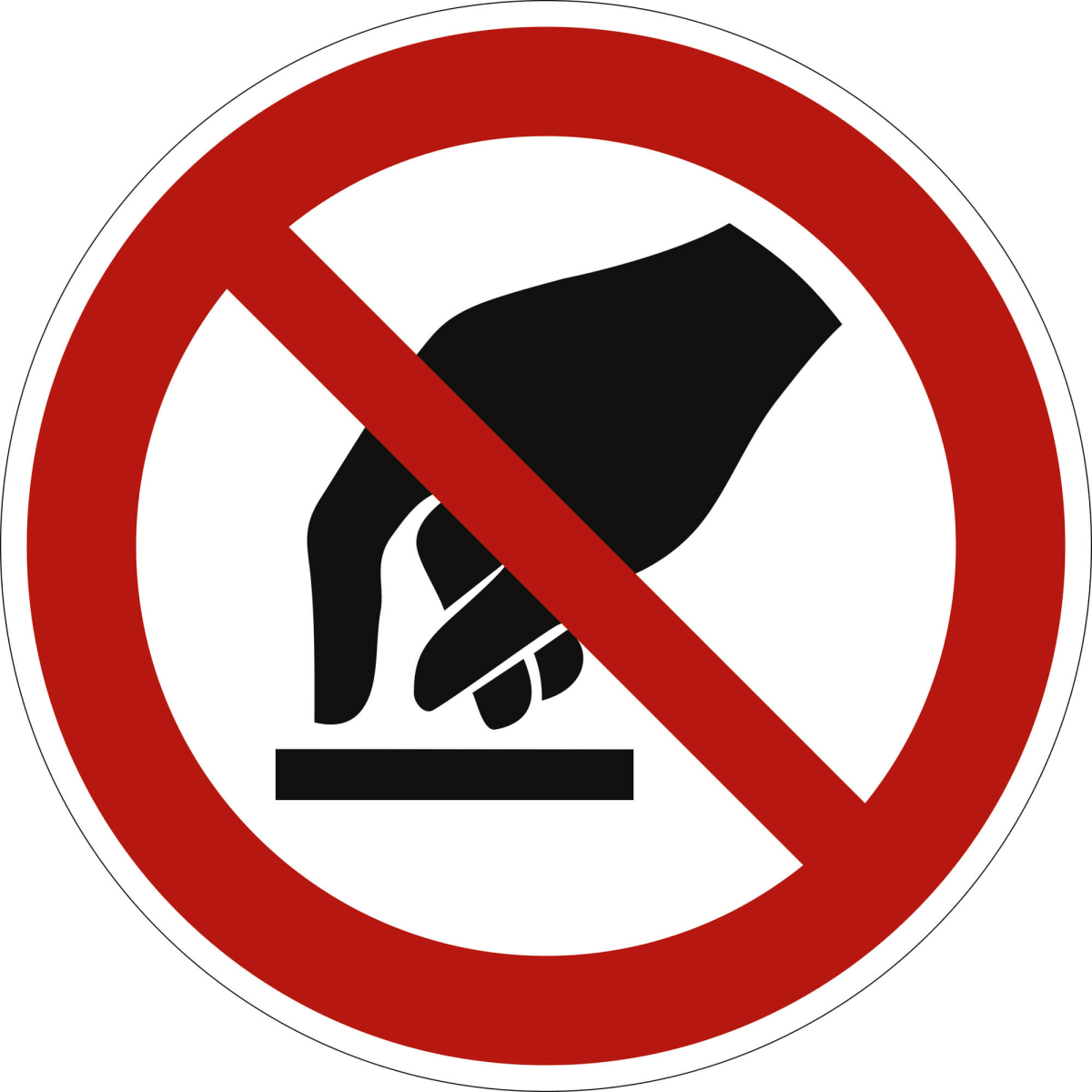 Berühren verboten nach ISO 7010 (P 010) - Verbotszeichen nach DIN EN ...
