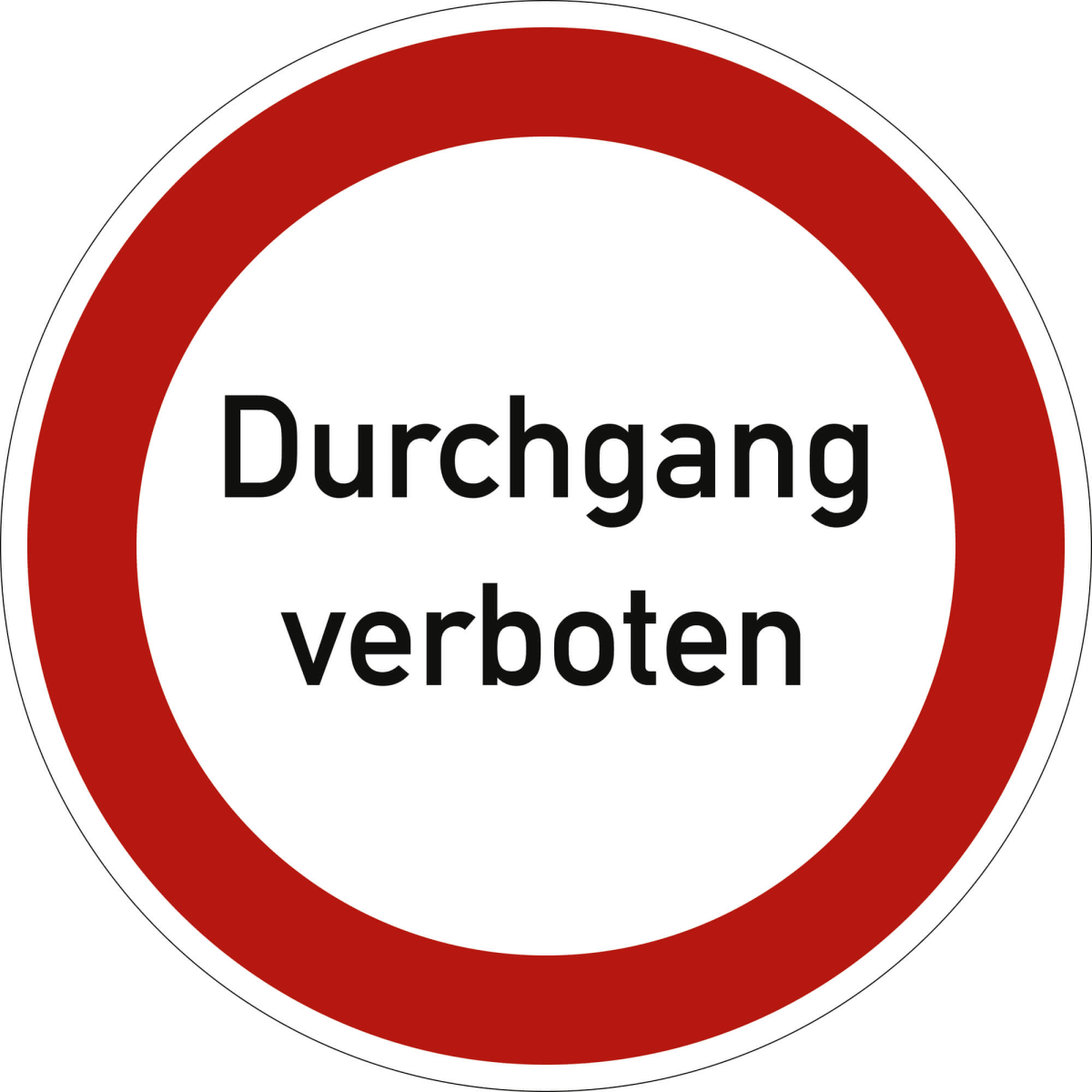 Rundes Schild mit Verbotszeichen Durchgang verboten