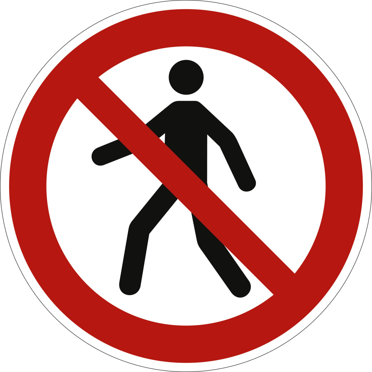 Für Fußgänger verboten nach ISO 7010 (P 004) - Verbotszeichen nach DIN ...