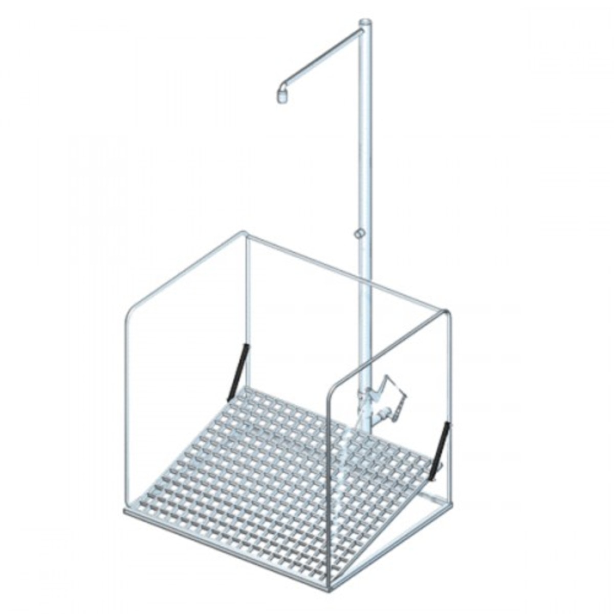 Notdusche mit umliegendem Schutzkorb - Notduschkabinen/-stationen