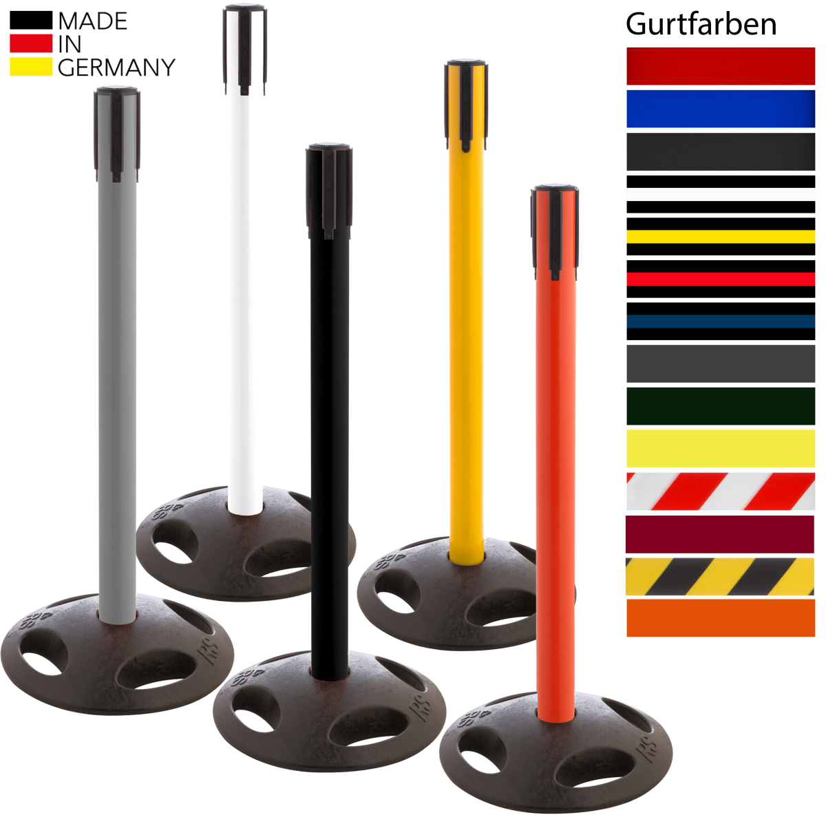 Gurtabsperrpfosten MAXI (GLA 26) mit 10 cm breitem Gurtband, WACHTWERK X®