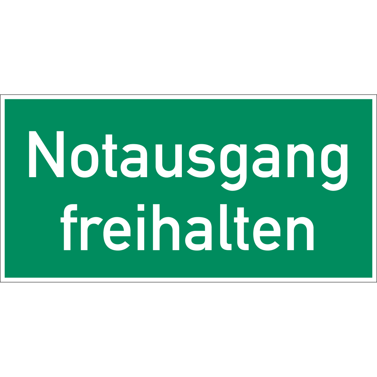 Notausgang freihalten - Rettungszeichen mit Text