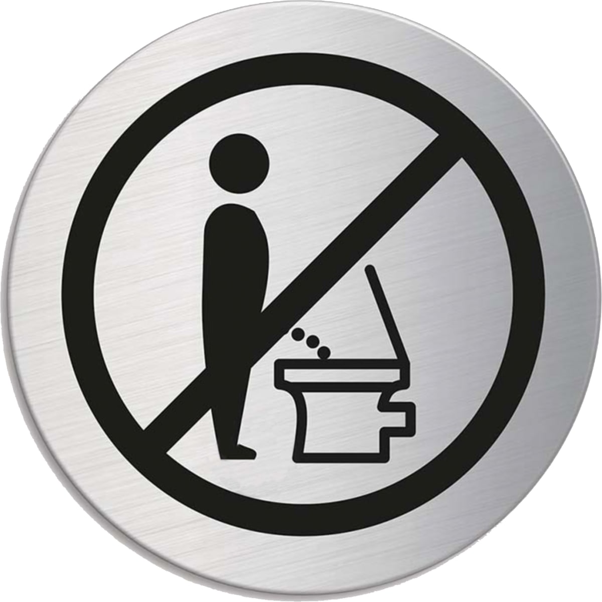 Piktogramm - Die Toilette nicht im Stehen benutzen (rund, mit Rand ...