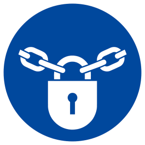 Gebotszeichen nach ISO 7010 - verschlossen halten