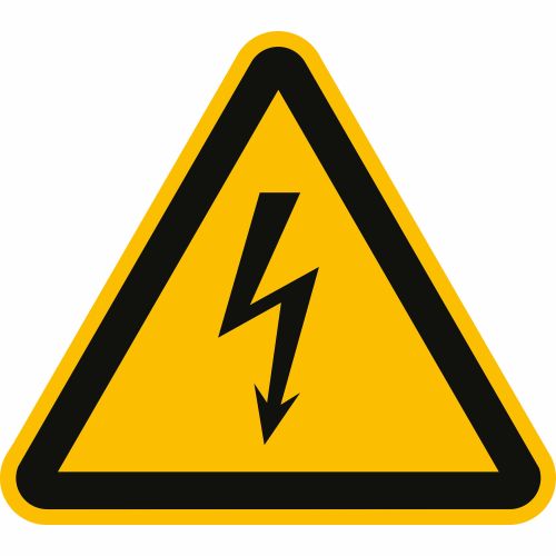 Warnschild gefährliche elektrische Spannung, Elektrospannung