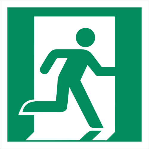 Notausgang rechts nach ISO 7010 (E002)