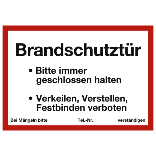 Brandschutztür - bitte immer geschlossen halten/ verkeilen, verstellen ...