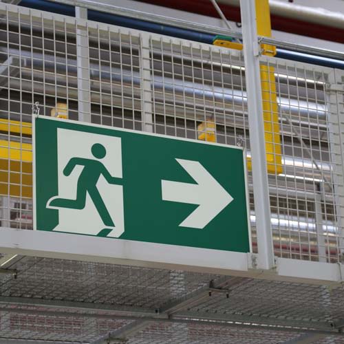 Notausgang rechts nach ISO 7010 (E002)
