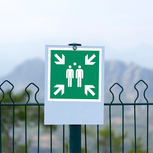 Schild Sammelstelle als Rettungszeichen nach ISO 7010