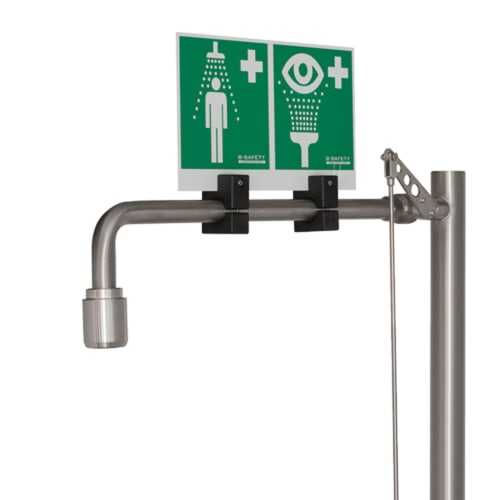 Hinweisschild Not-/Augendusche mit Edelstahlbefestigung, für Industrie ...