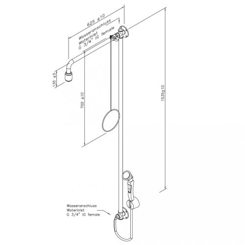 Notdusche mit Zugstange und Augendusche mit Schlauch (Wandmontage ...